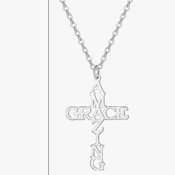 Jewelry | Amazing Grace Cross Necklace | Poshmark